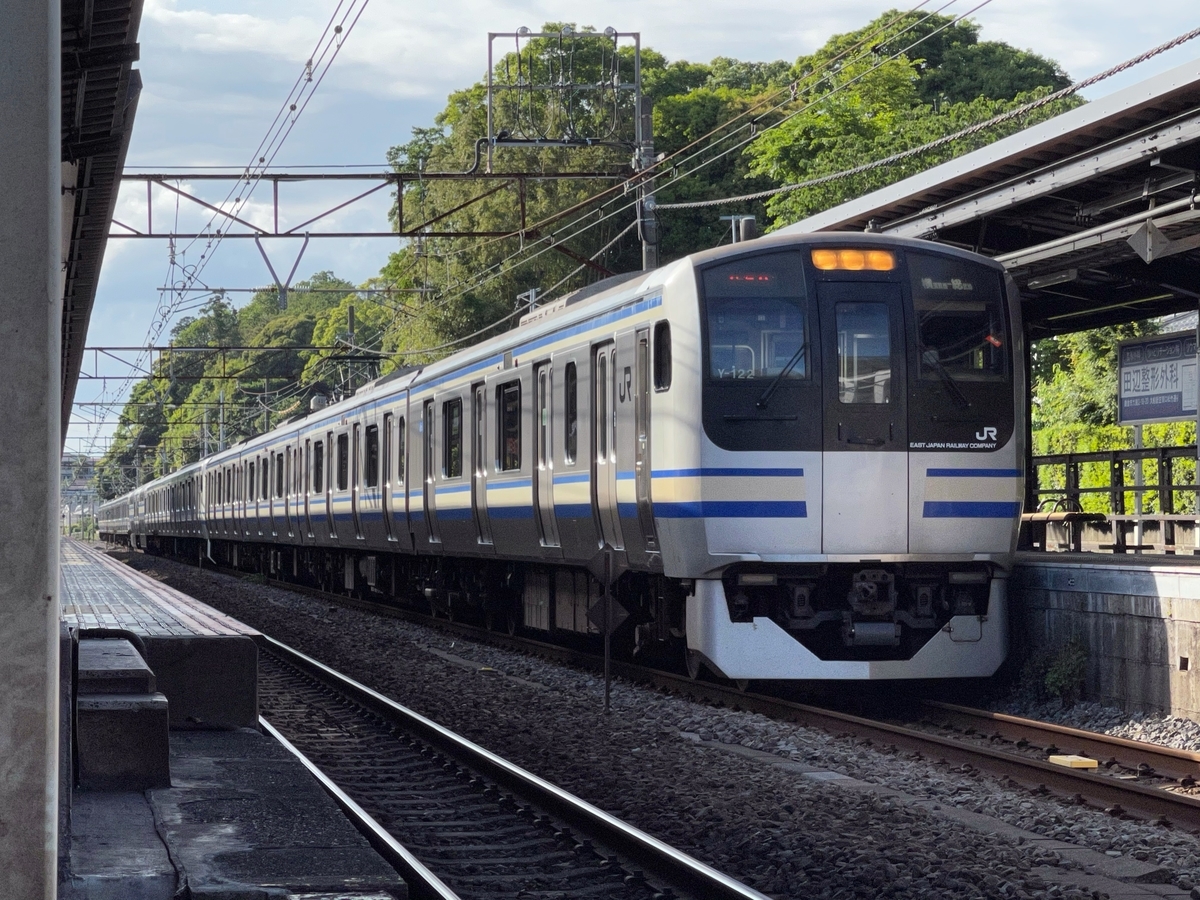 【E217系#15】15両編成の横須賀線・総武快速線が一直線に停車/走行する様子 - ちょび鉄ブログ