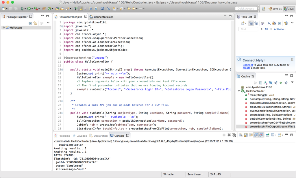 SFDC：Bulk APIを実行するJavaサンプルアプリを試してみました - tyoshikawa1106のブログ