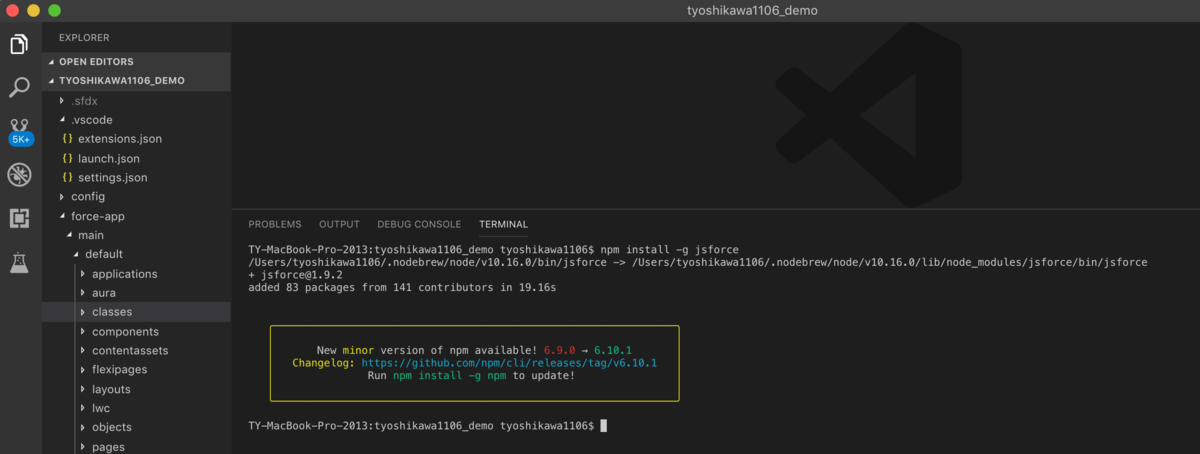 SFDC：VSCodeからJSforceをつかったSalesforceへのアクセスを試してみました - tyoshikawa1106のブログ