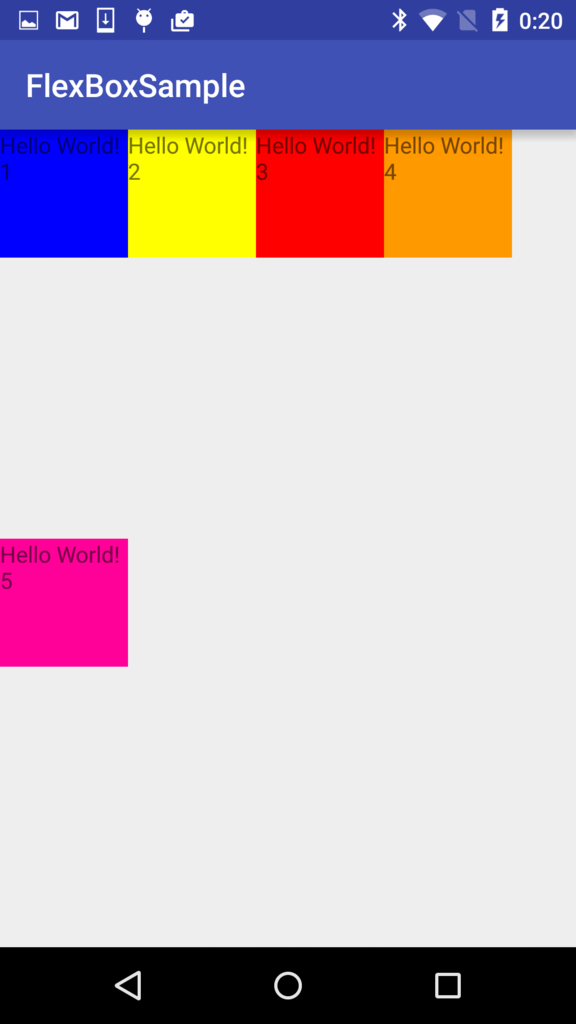 AndroidでFlexboxLayoutを使ってViewを並べる - techium