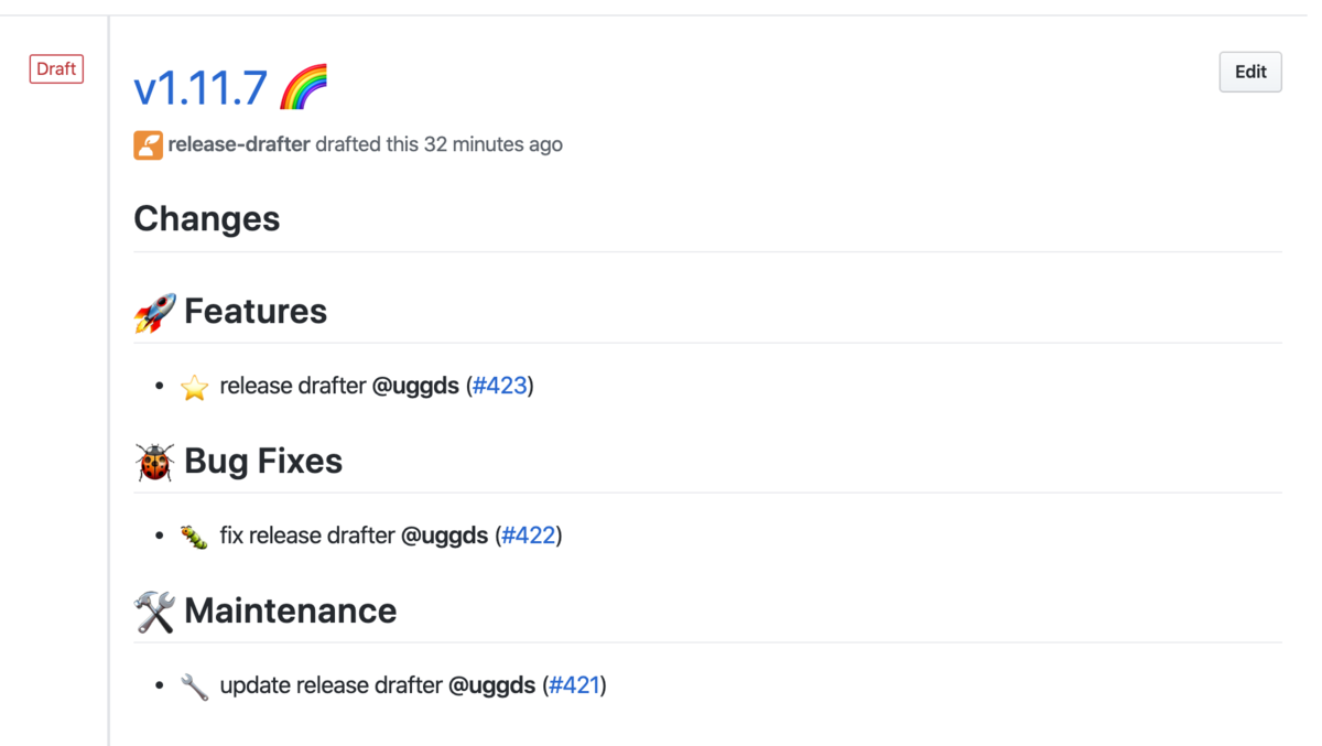 【Github】Release Drafter使ってGitHubのリリースノートを自動作成する - UGA Boxxx