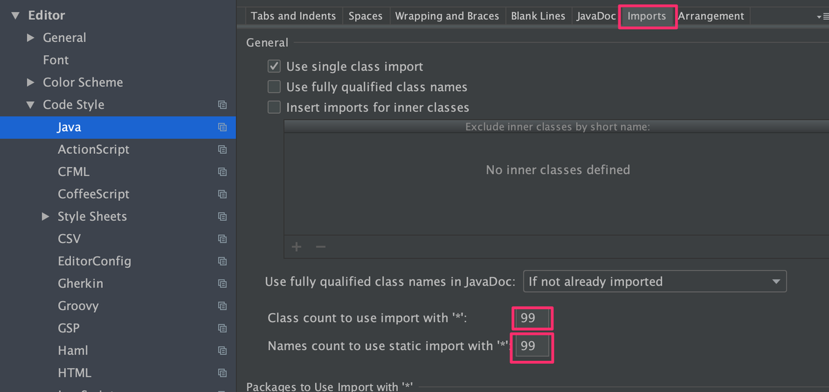 【IntelliJ IDEA】Javaのimport文をまとめないようにする - UGA Boxxx