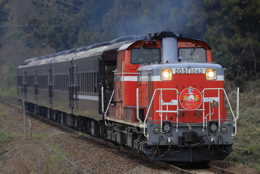 DD51-1043牽引の「DL津和野稲成号」を撮る！（本門前踏切編） - 続 うっかり鉄の鉄道風景写真撮影記