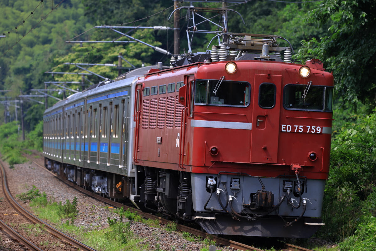 本日7月5日はED75の日だそうなので(759号機牽引の205系仙石配給編) - 続 うっかり鉄の鉄道風景写真撮影記