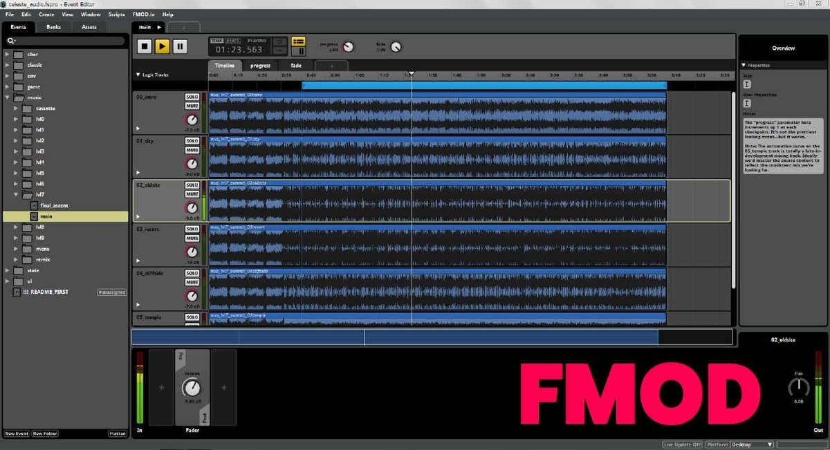FMOD（ミドルウェア・オーディオエンジン）について [初心者入門編] - Unityでインディゲームを作る！