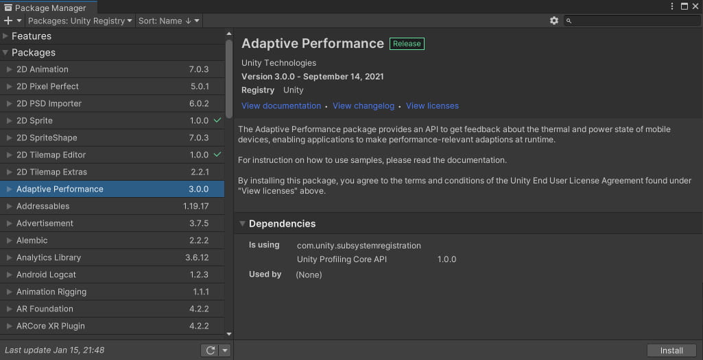 Adaptive Performance編 Unity eBook "Optimaize Your Mobile Game Performance" を読み解く - Unityでインディゲームを作る！
