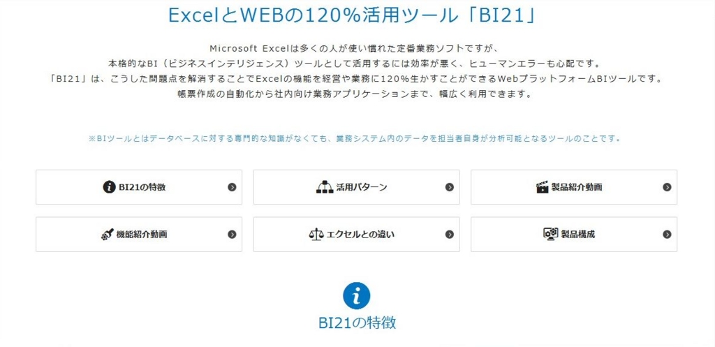 BI21はEXECEL機能をそのまま流用できるBIツール - 業務効率化の教科書