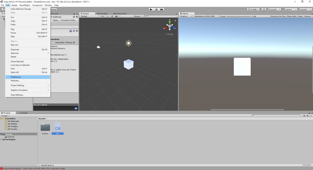Unity 2018 でプロジェクト作成時にArgumentExceptionが出た - 羽白の技術日記