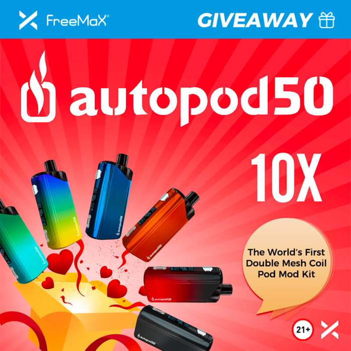 FreemaxウェブサイトでAutopod50 Pod Modキットを無料で獲得しましょう！ チャンスをキャッチ！ - vapelife’s blog