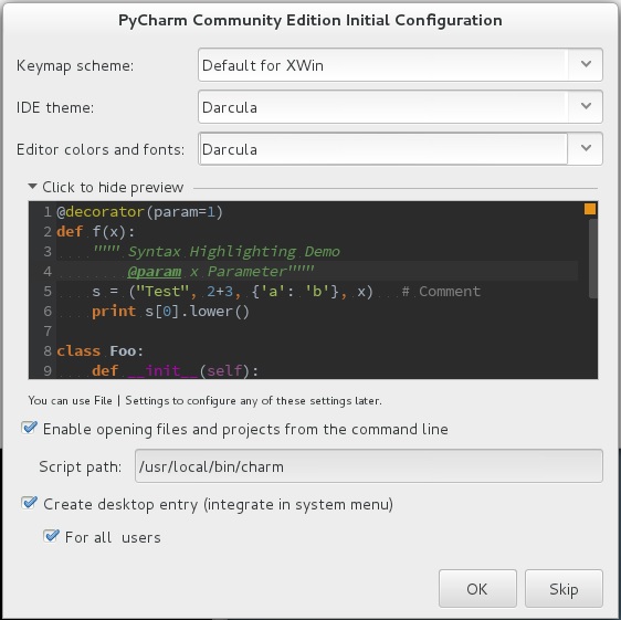 CentOS7にPyCharmをインストールする - プログラミングとかLinuxとかの備忘録