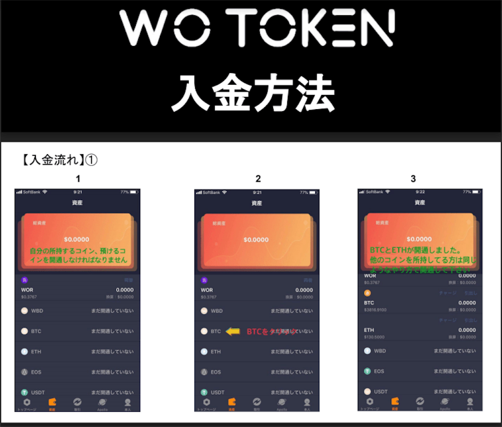 🔴WO TOKEN送金方法・入金方法 - WO TOKENマニュアル