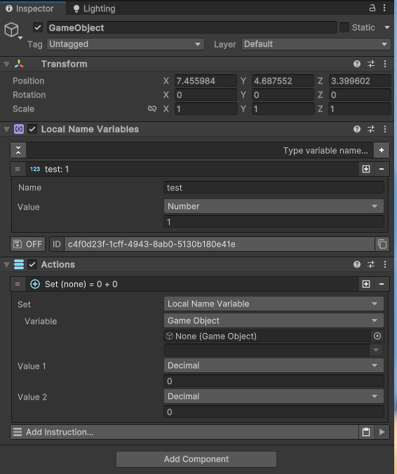 Local Name Variable を指定する - Game Creator 2 ゲーム開発日記