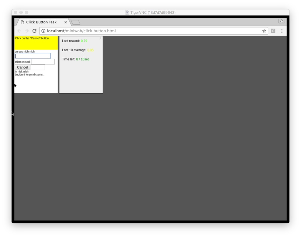 OpenAI Universe の World Of Bits 環境の用意 - walkingmask’s development log