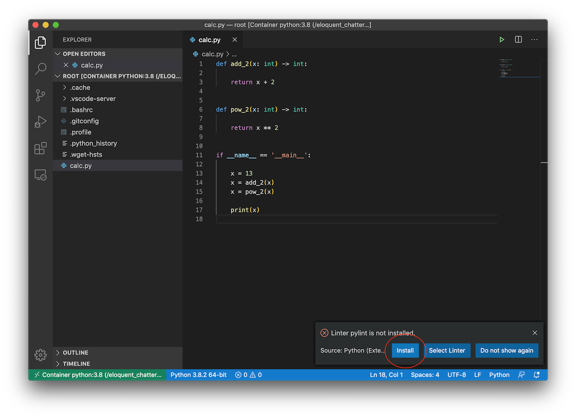 Visual Studio Code で Docker コンテナに Attach して Python のデバッガ起動までしてみる - walkingmask’s development log