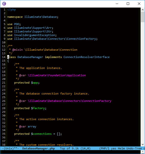Emacs company-modeでLaravelのPHPコードの補完・定義ジャンプ - 勉強日記