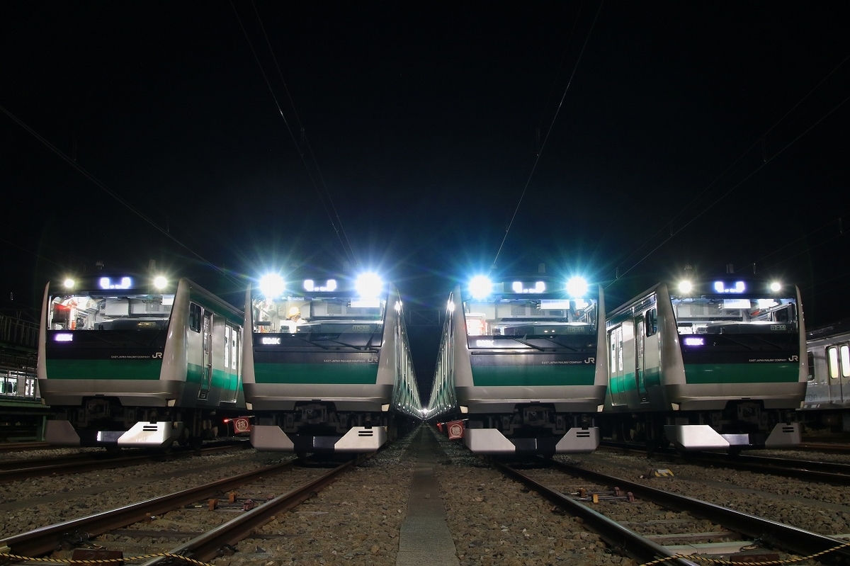 「埼京・川越線E233系7000代夜間撮影会～デビュー10周年記念～」 in川越車両センター - わらよのブログ