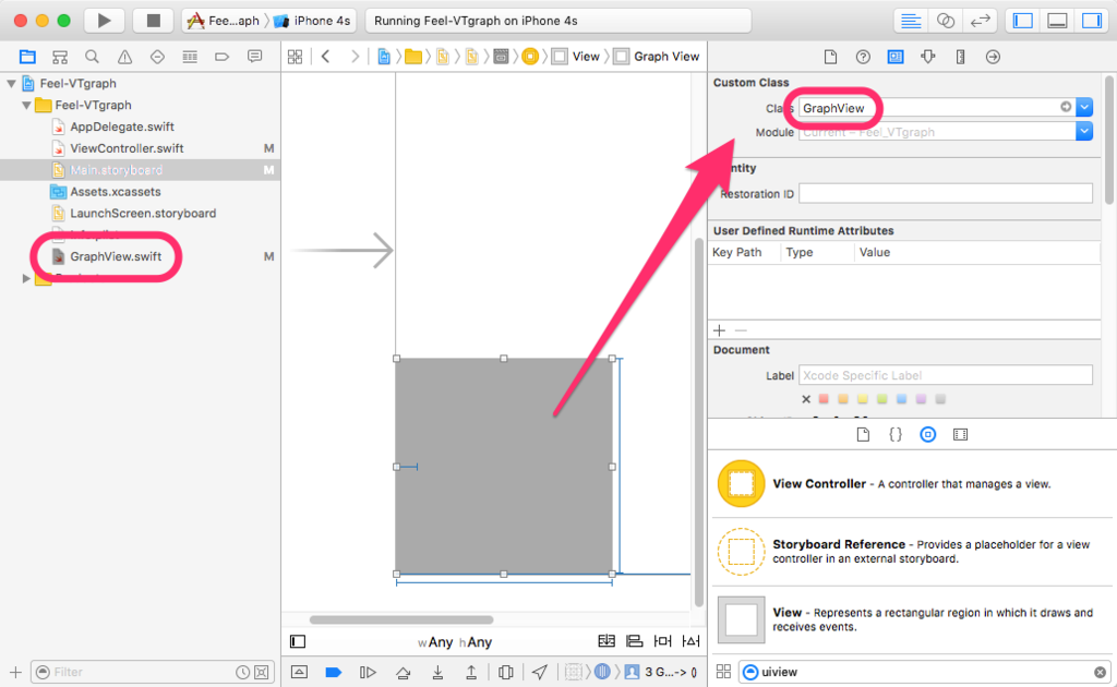 StoryBoardに自作クラスのビューを追加できない（iOS9） - Feel Physics Backyard