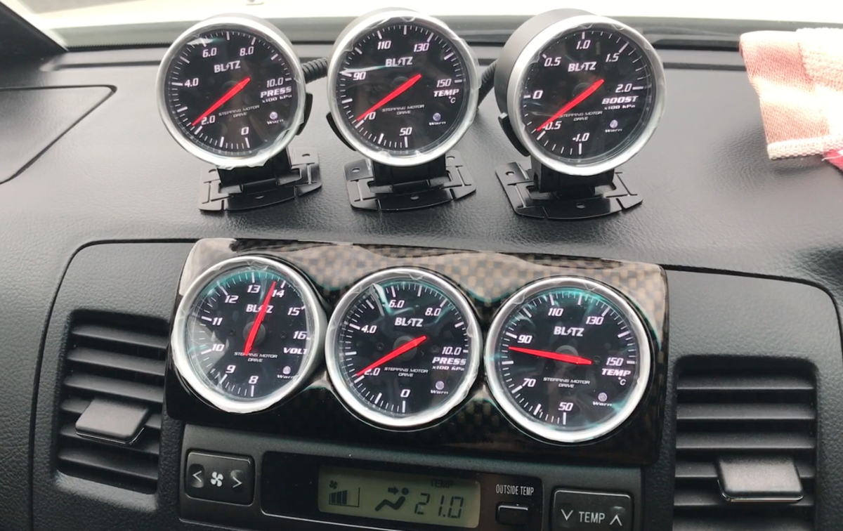 トヨタ マークⅡ に 追加メーター 6個 付けてみた - 小さな街の整備士日記