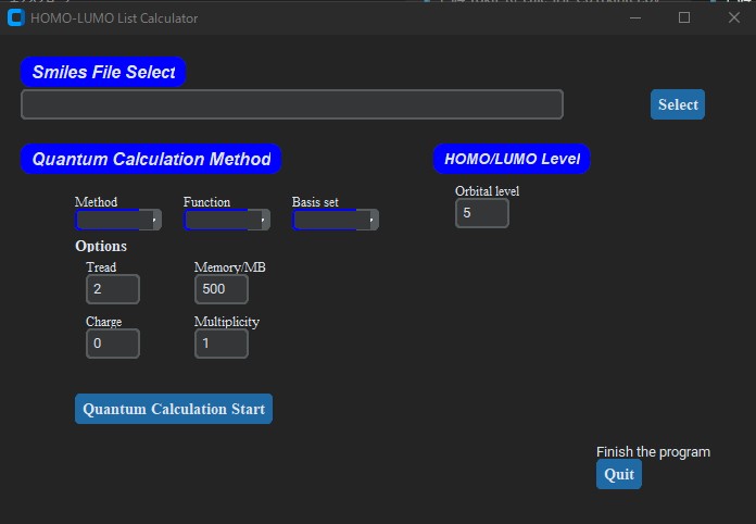 分子軌道情報（HOMO/LUMO)自動算出アプリ（CustumTkinter) その7 - あるケミストの独り言（winchemwinの日記）