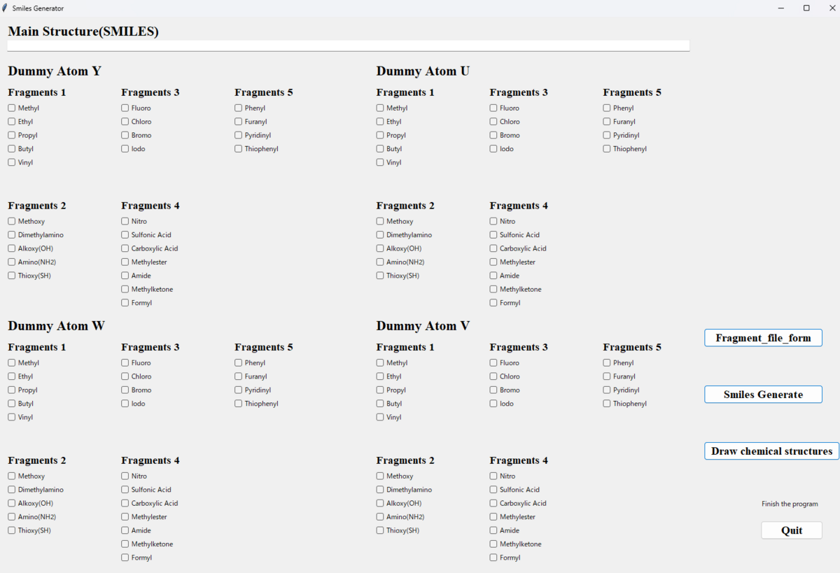 SMILES自動作成アプリ （Rdkit の活用） その1 - あるケミストの独り言（winchemwinの日記）