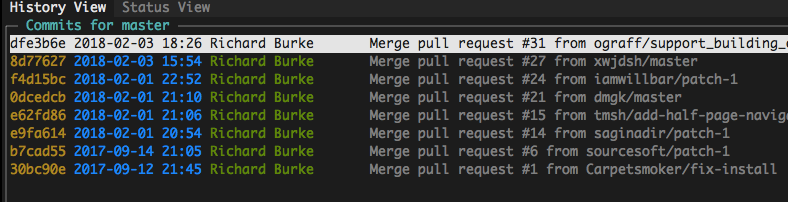 Gitメモ : 「GRV(Git Repository Viewer)」ターミナルベースのリポジトリビューア - もた日記
