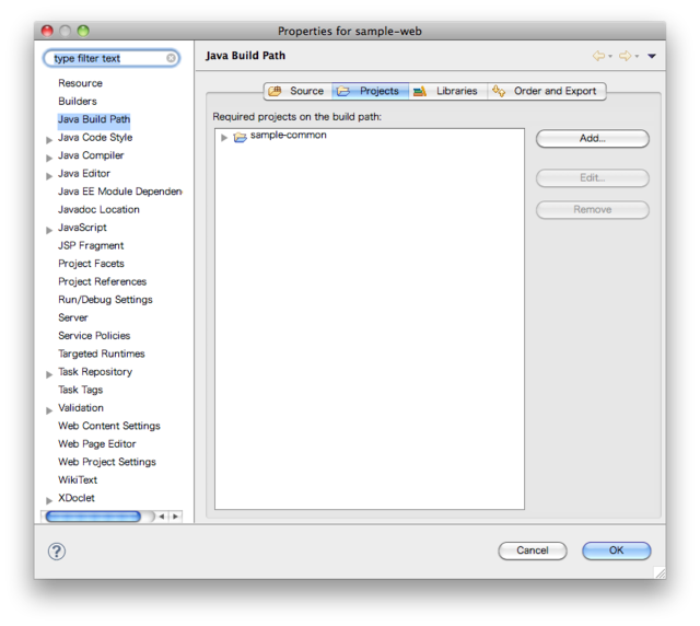 EclipseでWebアプリを作っていて別プロジェクトを参照している場合の注意点 - wyukawa's diary