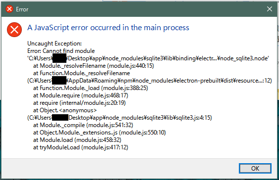 WindowsへのElectron導入する前後でハマったところを解決してみた その2 Sqlite3を動かす - heimdalの技術ノート