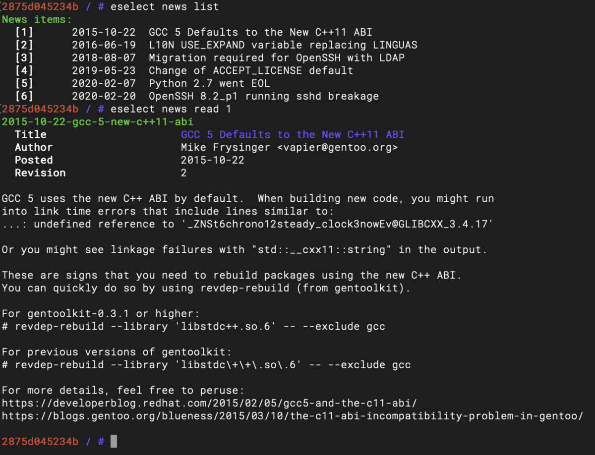 dockerを使って、お手軽にgentoo linuxを使ってみる - heimdalの技術ノート