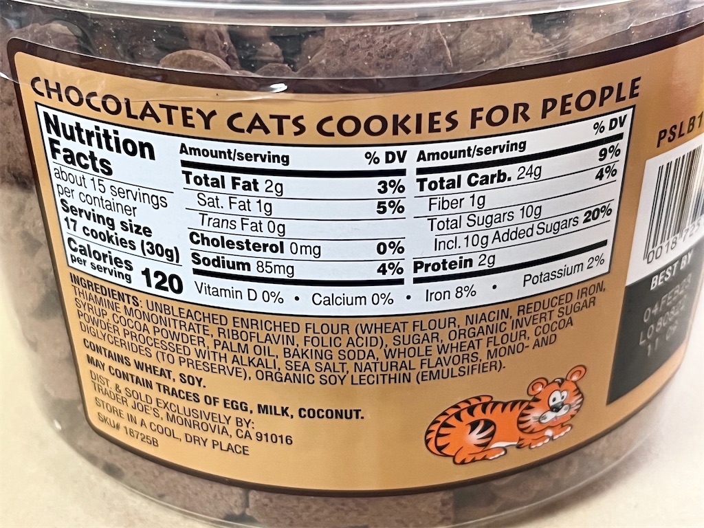 トレーダージョーズ CHOCOLATEY CATS COOKIES FOR PEOPLE - 田舎の小さな暮らしと世界のお菓子