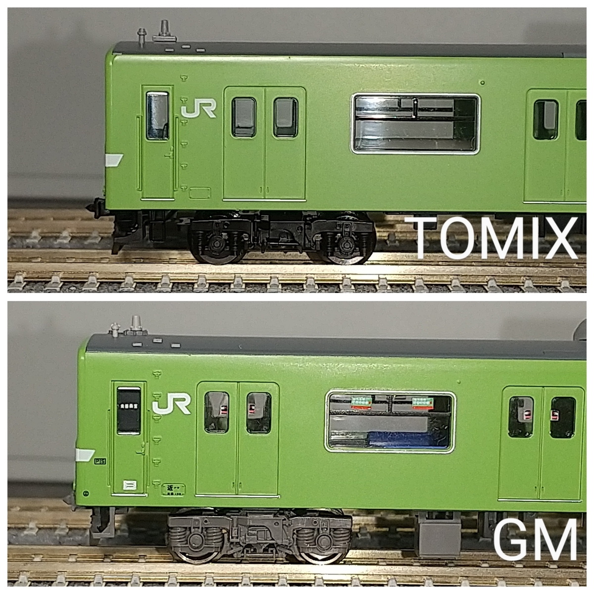 TOMIX vs GM 201系 ウグイス色 比較 - 湘南台電車区日誌