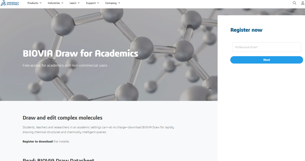 BIOVIA Draw for Academicsの登録からインストールまで完全ガイド - やくー