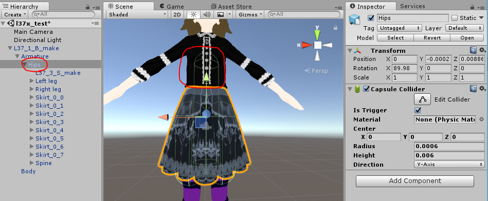 VRChat向けにunityでスカートっぽいスカートを作る(ClothとColliderのはなし ...