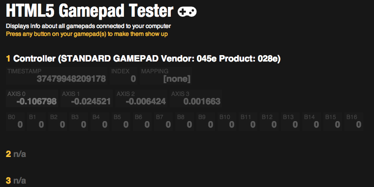 Gamepad APIのテスト
