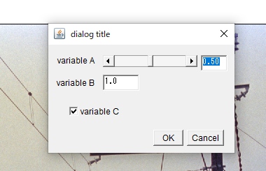 ImageJ / Python プログラミング Tips: インターアクティブな UI 作成のポイント - 省型旧形国電の残影を求めて