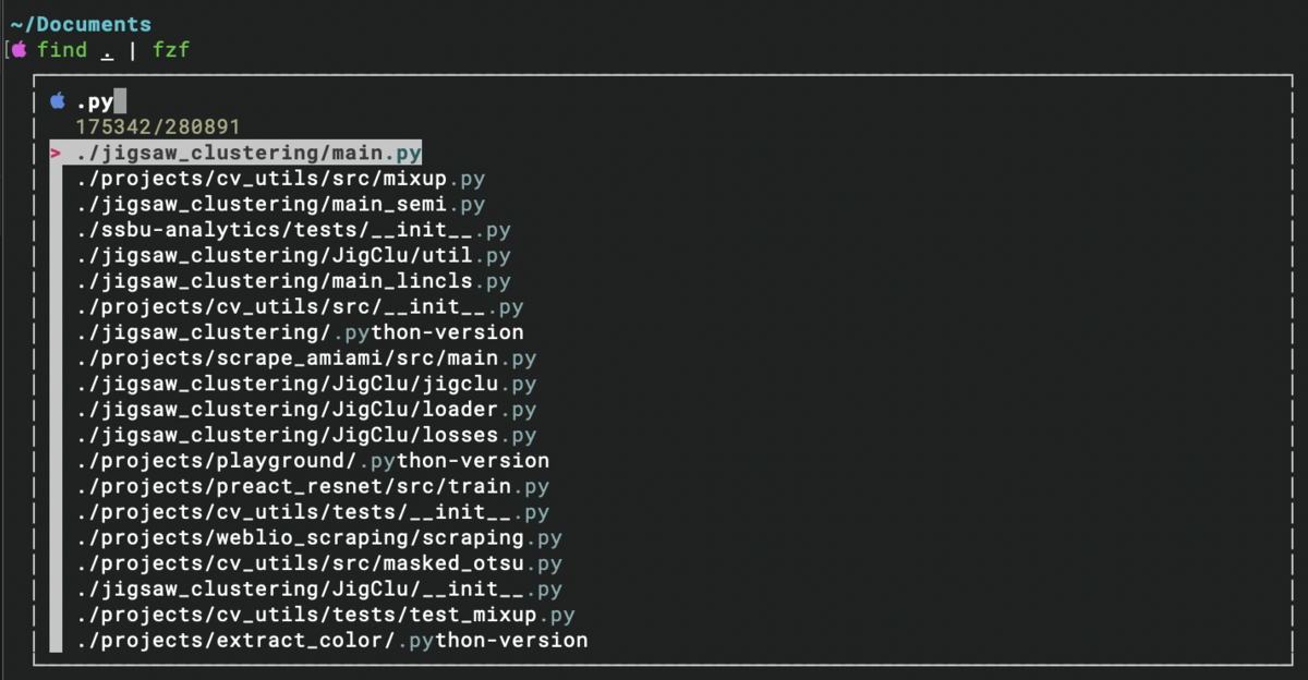 fzfを導入してterminalでの作業効率を爆上げする - yiskw note