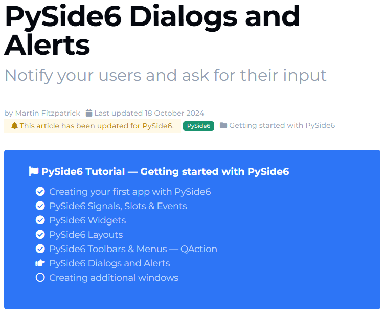 【Pyside6のチュートリアルを試す】第6回 - Pythonの利用と情報