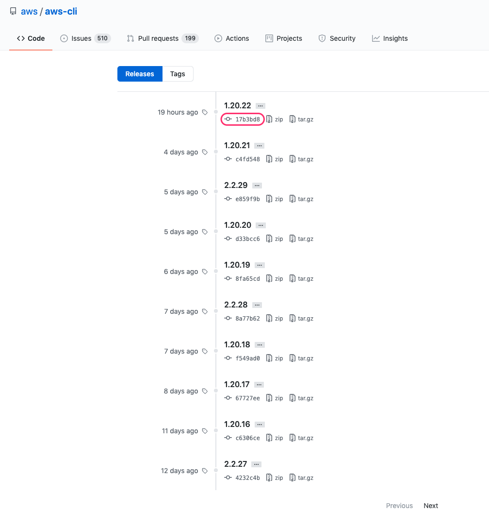 AWS CLI と botocore のバージョンの対応を調べる方法 - ablog