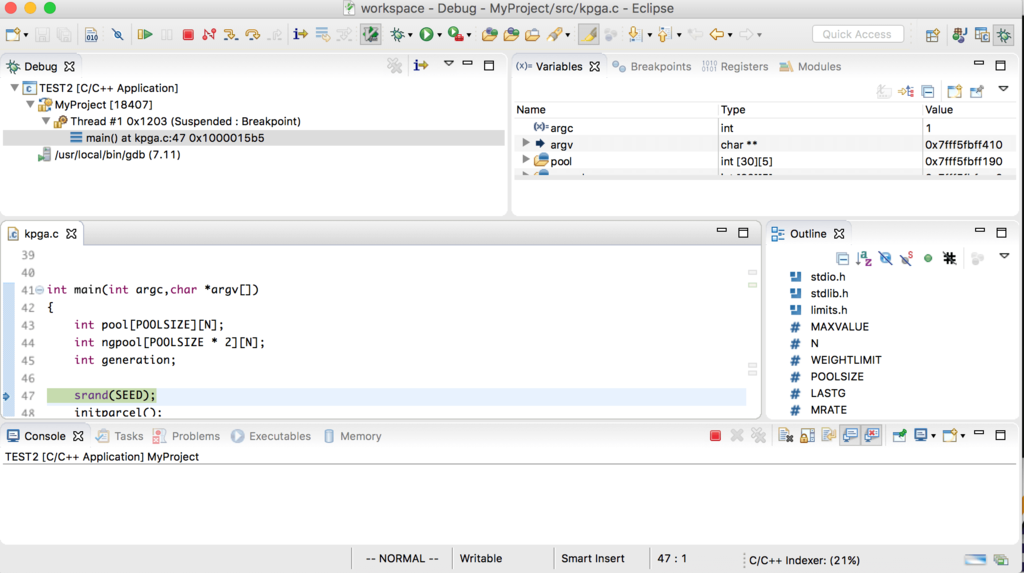 Mac上でEclipse CDTのDebugモードがConfiguring GDBでハングする - YOMON8.NET