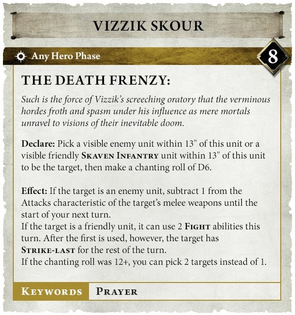 VIZZIK SKOURとKRITTOKの能力ちょい見せ。 - たるいのウォーハンマーブログ