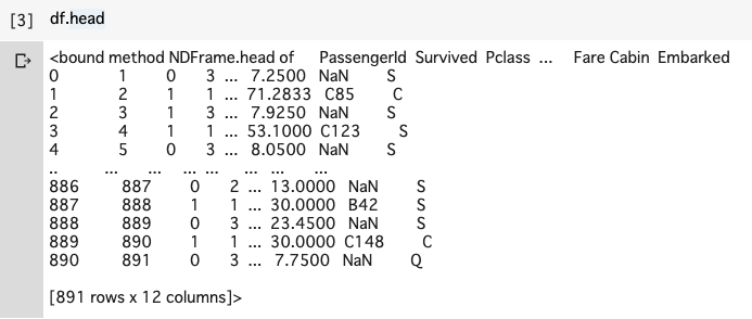 【Pandas】df.head と df.head()の違い - よしたく blog