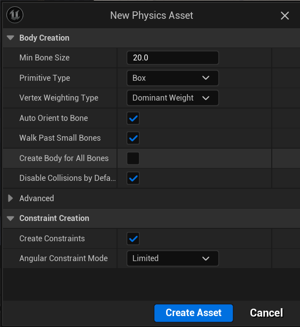 UE5 で Skeletal Mesh Editing Tool を使って、物理挙動で動くだけのキャラクターを作る - You are done!