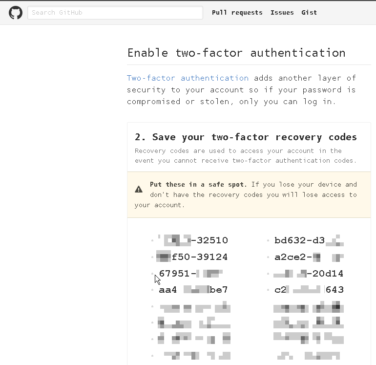 GitHubで二要素認証してみた - やってみる