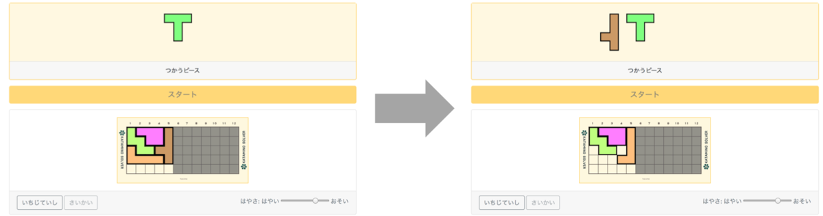 ピースを戻す表示を追加する (KATAMINOを解くプログラムを作成する) - yucatio@システムエンジニア