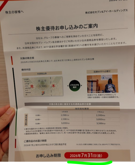 【初取得】7&iホールディングスの優待案内到着！含み損でもうれしい株主優待 - yuki's daily life