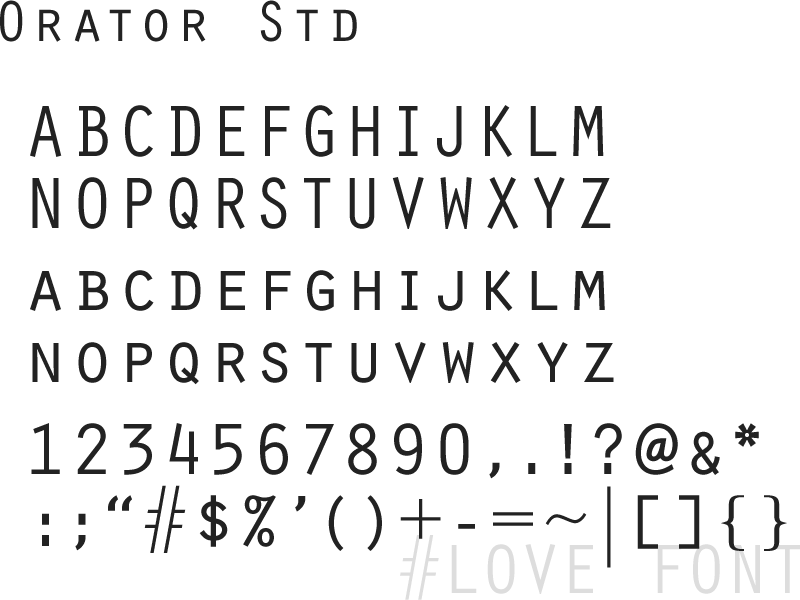 書体見本「Orator Std」 - 有美香のブログ（模索中）