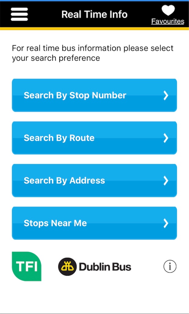 Dublin Bus app - memo