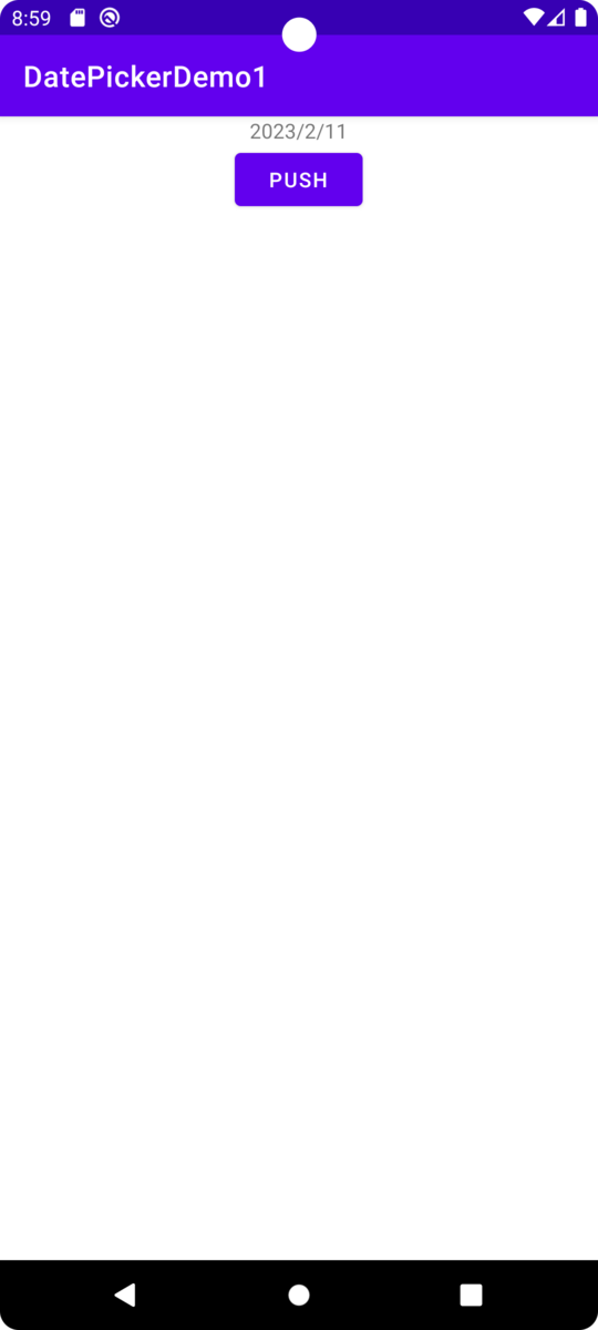 DatePickerで選んだ日付をTextViewへ表示する - Hello Android Studio