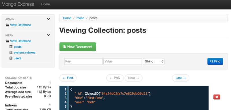 MongoDB の GUI ツール Mongo Express で MongoDB を管理 - Yuta Watanabe's Blog