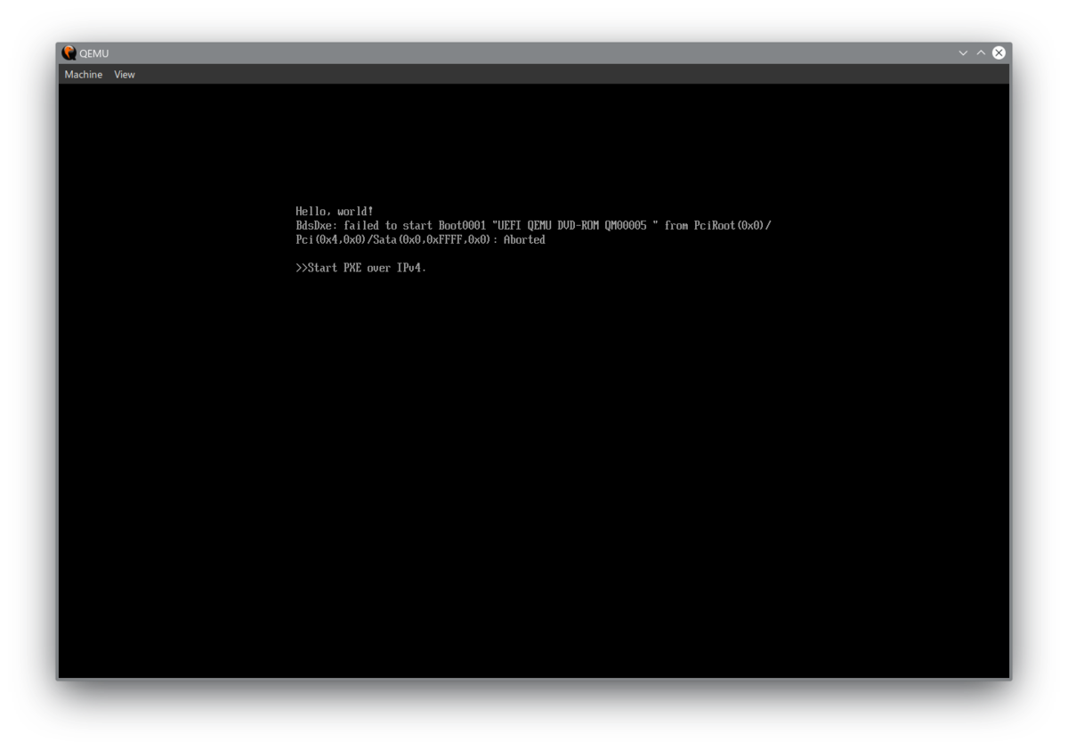 RustでUEFIアプリのHello, world! - zebian.log