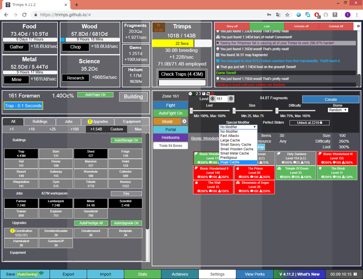 Trimps プレイ日記 7回目 - 放置ゲームとか、好きだからああああ！